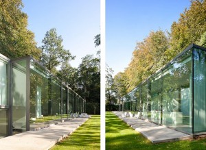 La villa Roces à Bruges : une boîte de verre au milieu des arbres ...